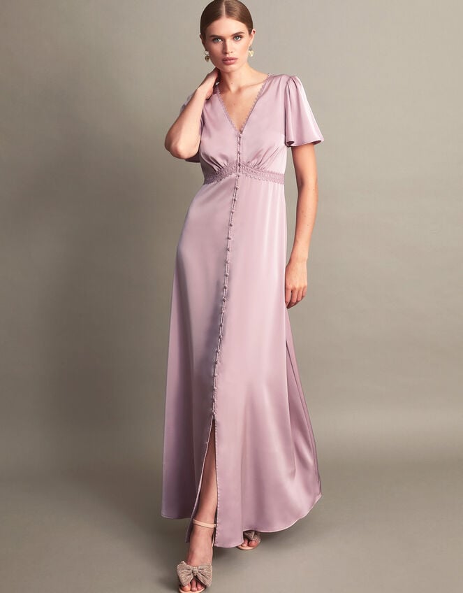 Ivy Satin Maxi Dress Mink | Evening Dresses | Monsoon Global.