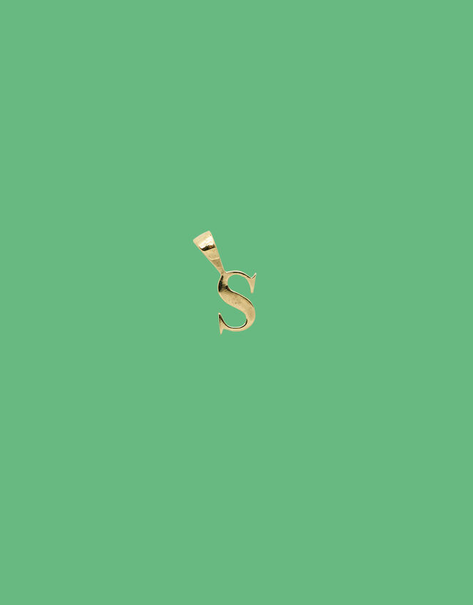 Anna and Nina Gold-Plated S Initial Necklace Charm