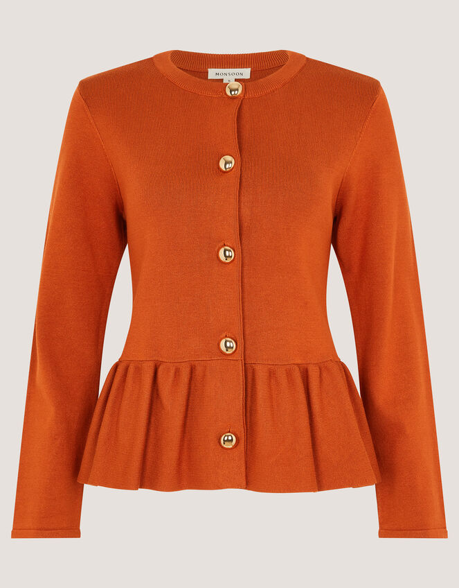 Prune Peplum Cardigan Orange | Cardigans | Monsoon Global.