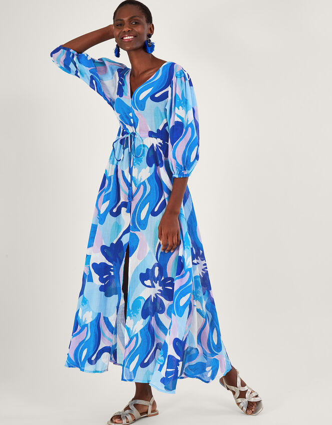 Swirl Print Maxi Dress Blue Beach Dresses Monsoon Global