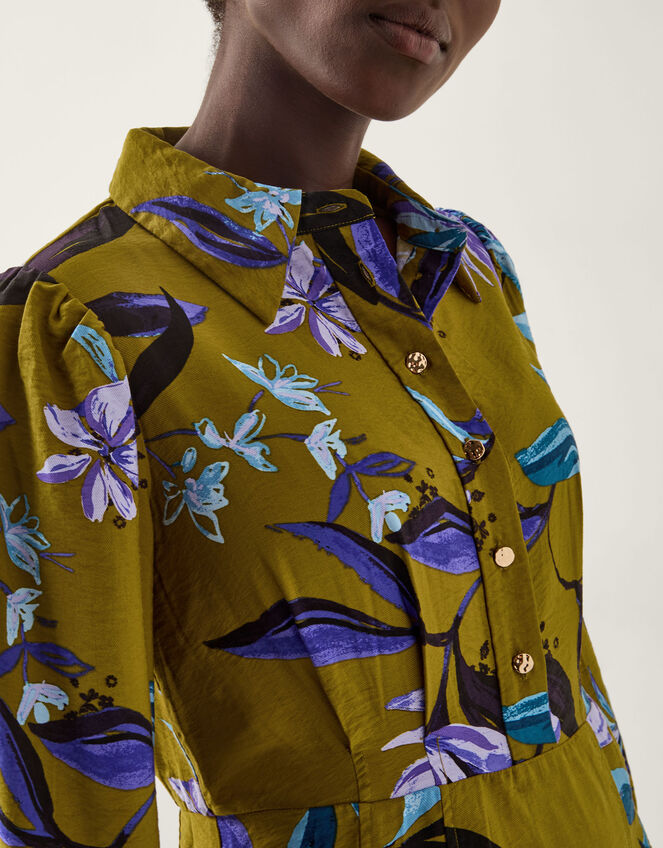 Sonya Floral Print Midi Dress Green | Day Dresses | Monsoon US.