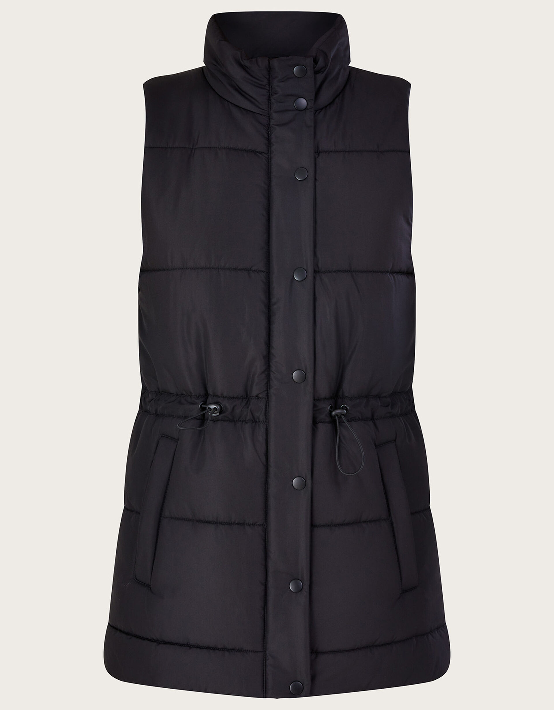Georgina Padded Short Gilet with Recycled Polyester Black