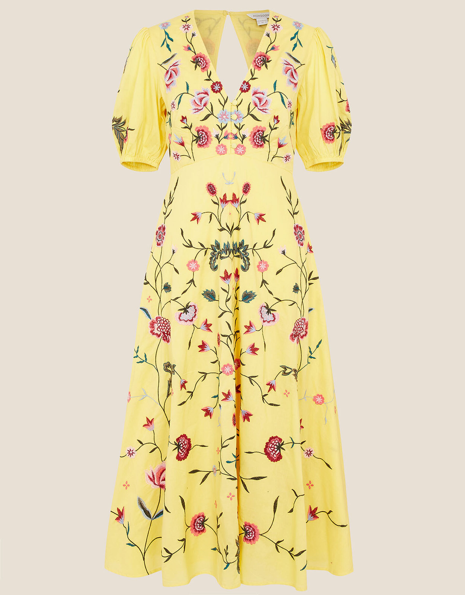 Delia Embroidered Tea Dress Yellow | Monsoon US Navigation Catalog ...