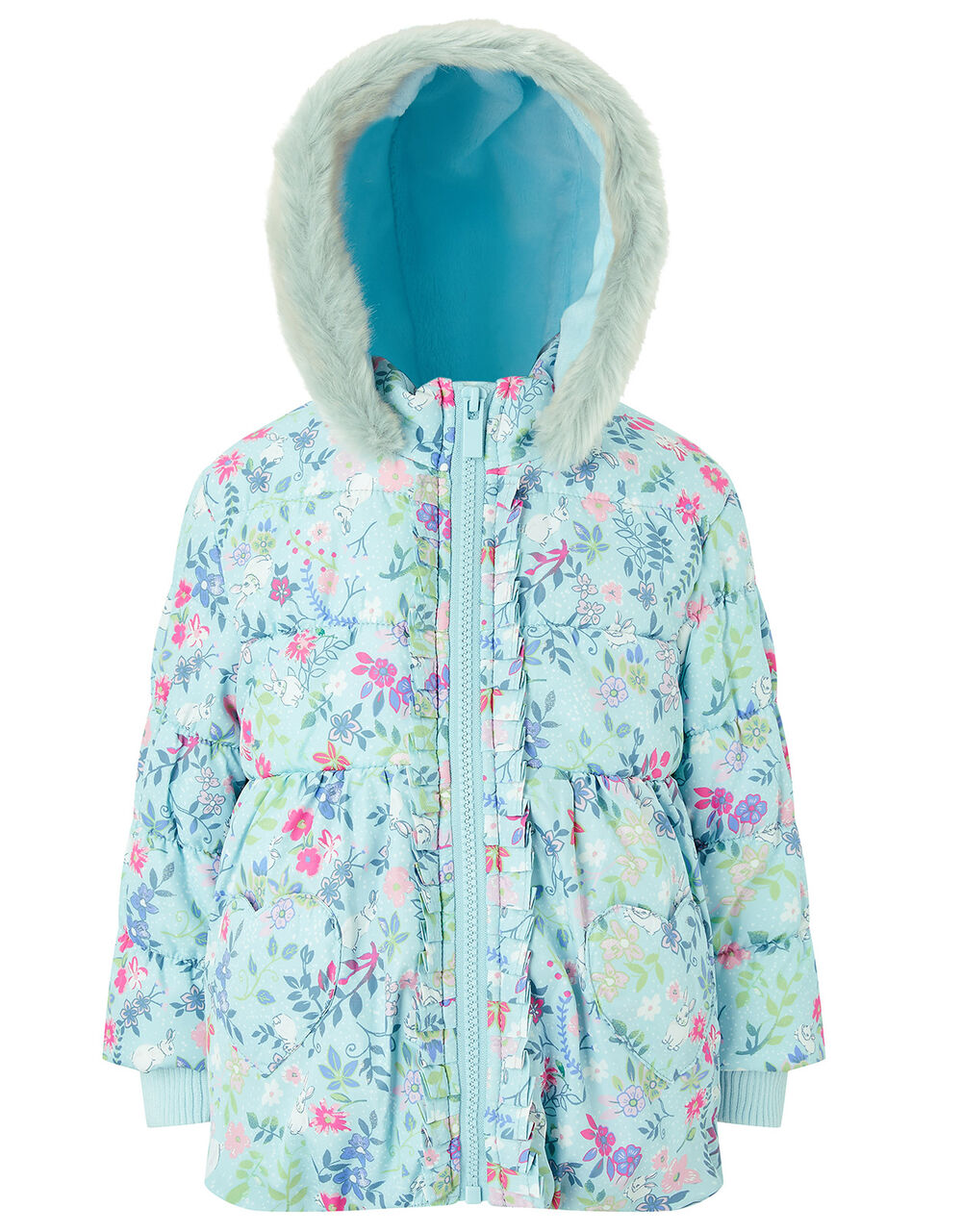 Baby Aqua Ditsy Padded Coat Blue | Coats & Jackets | Monsoon Global.