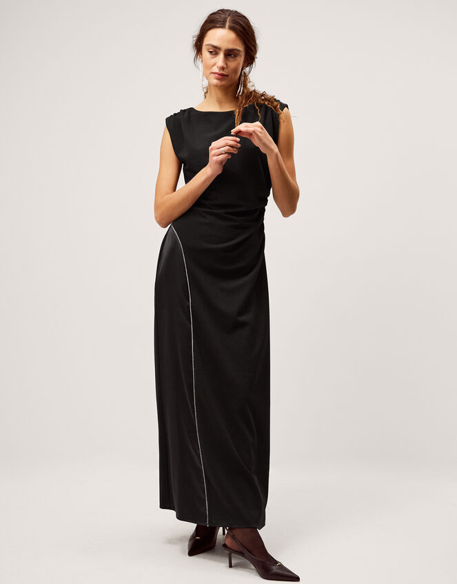 Tansy Sparkle Trim Jersey Maxi Dress Black | Day Dresses | Monsoon Global.